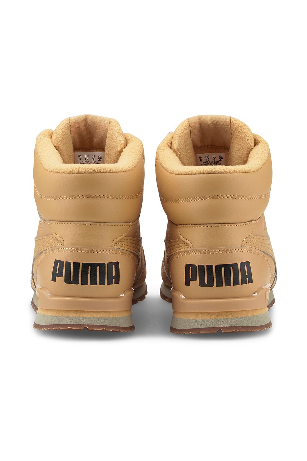 Puma, Pantofi sport mid-high unisex de piele ST Runner v3, Maro camel ...