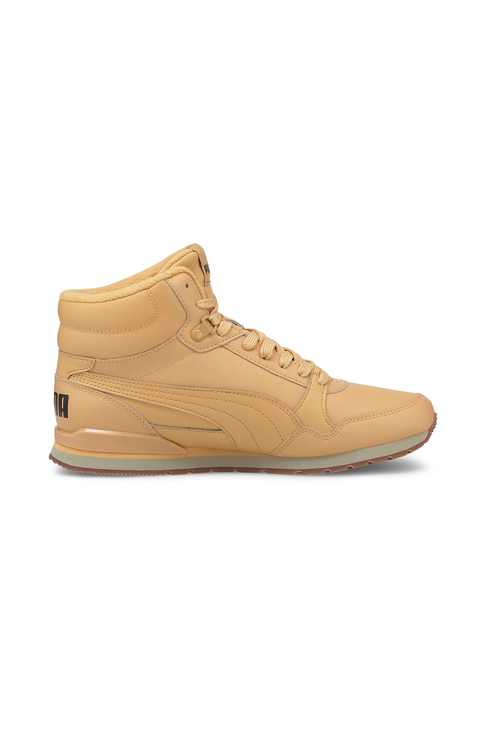 Puma, Pantofi sport mid-high unisex de piele ST Runner v3, Maro camel ...
