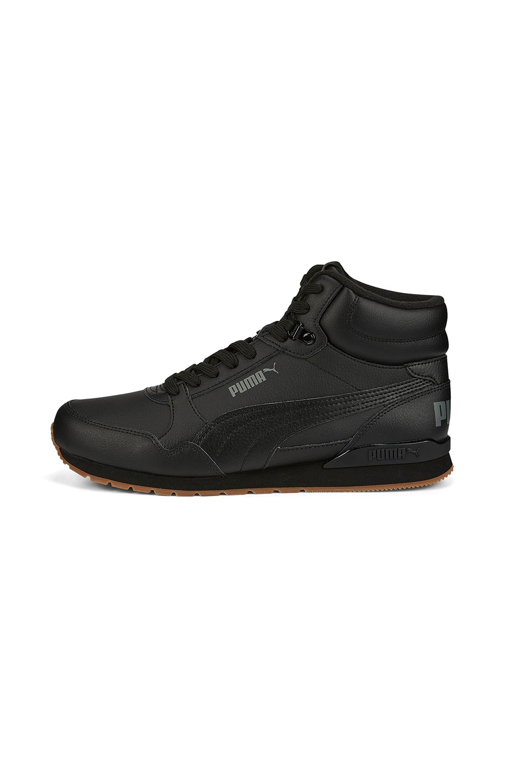 Puma, Pantofi sport mid-high unisex de piele ST Runner v3, Negru ...