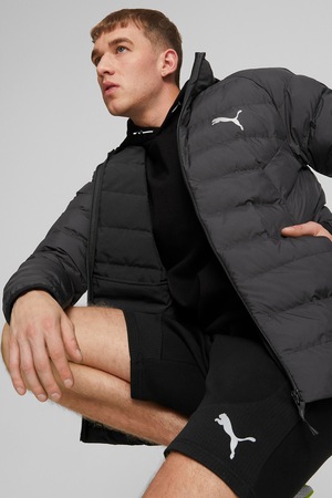 Puma, Geaca slim fit matlasata Active Polyball, Negru stins, L - eMAG.ro