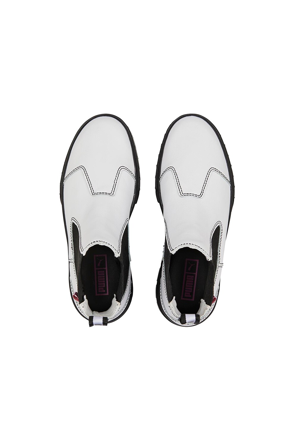 Puma, Ghete Chelsea din piele cu talpa flatform si segmente din ...