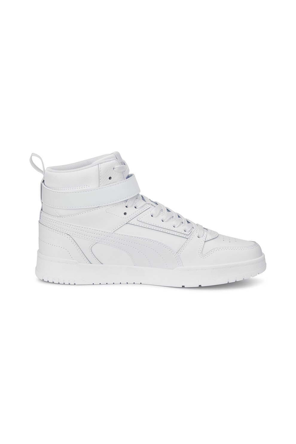 Puma, Pantofi sport high-top unisex cu insertii din piele RBD Game, Alb ...