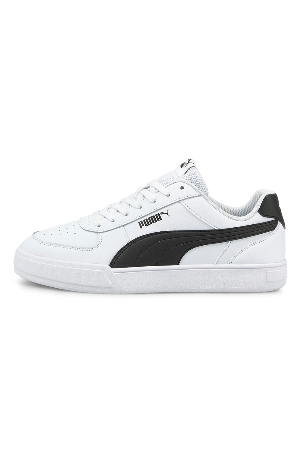 Puma, Pantofi sport de piele ecologica cu sireturi Caven, Negru, Alb, 9 ...