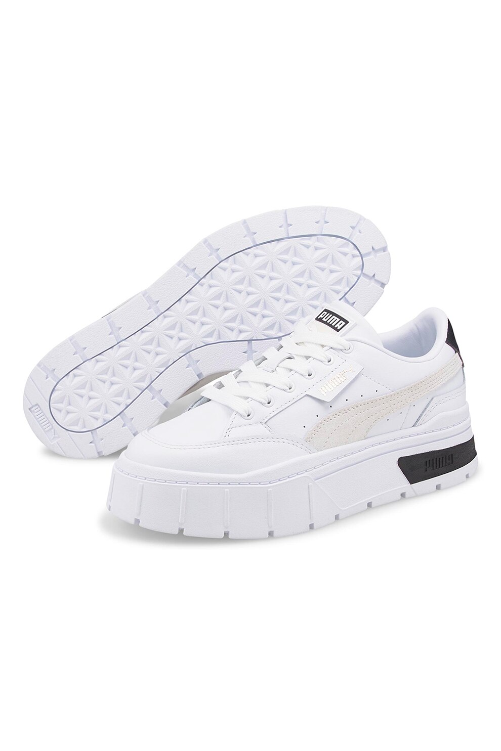Puma, Pantofi sport de piele cu garnituri de piele intoarsa Mayze Stack ...