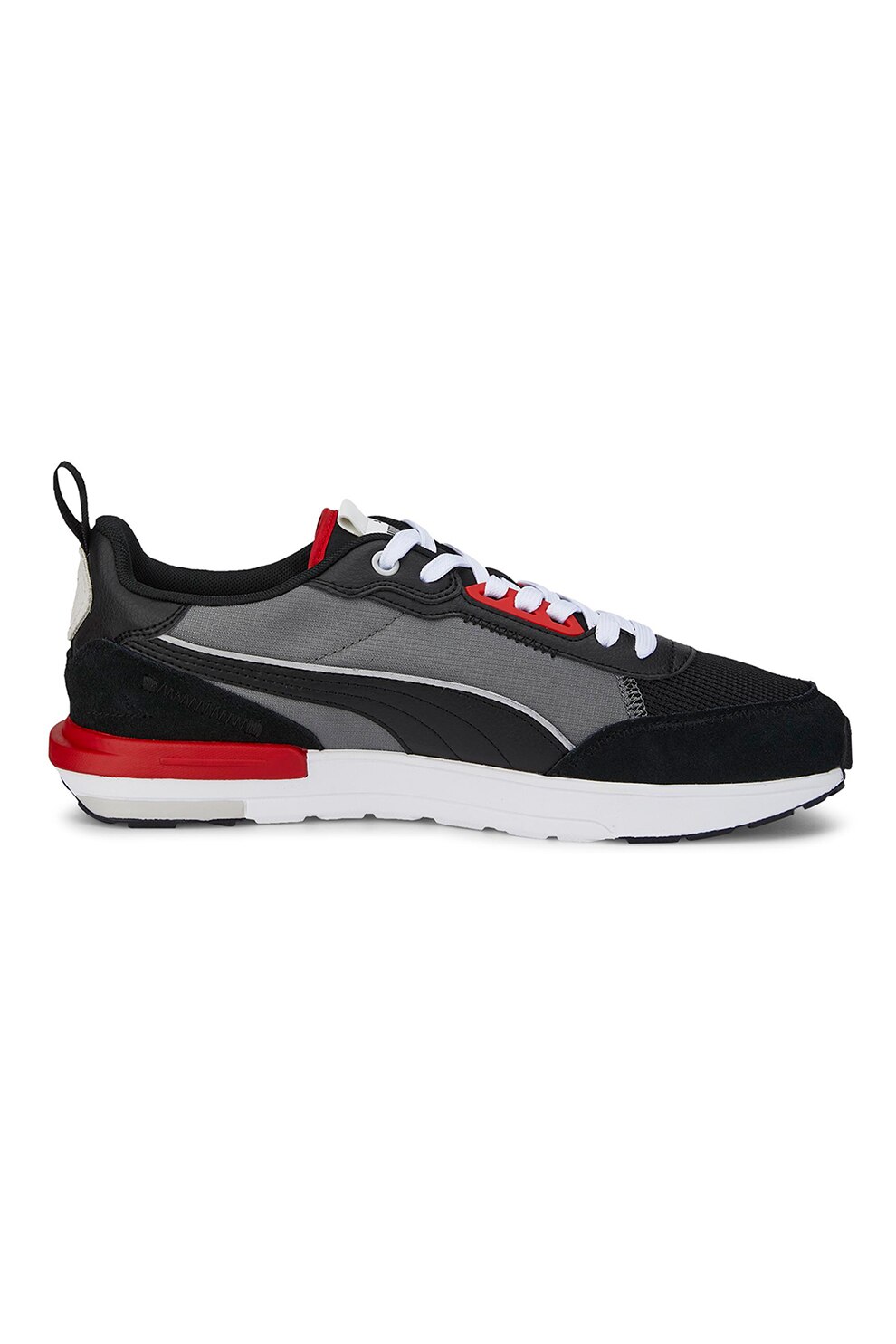 Puma, Pantofi sport unisex cu garnituri din piele intoarsa R22, Negru ...