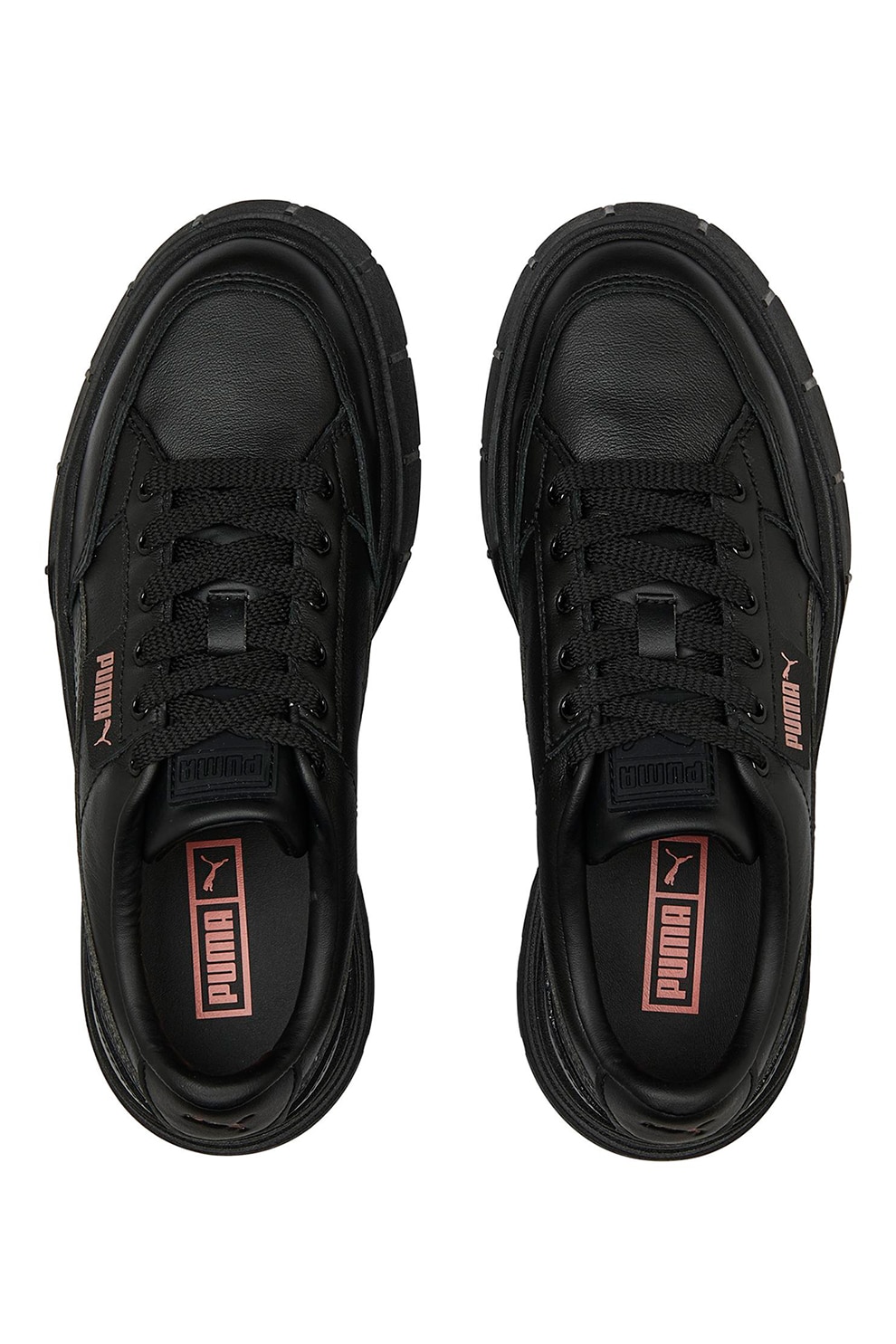 Puma, Panofi sport flatform de piele cu logo Mayze Stack, Negru, 6 ...