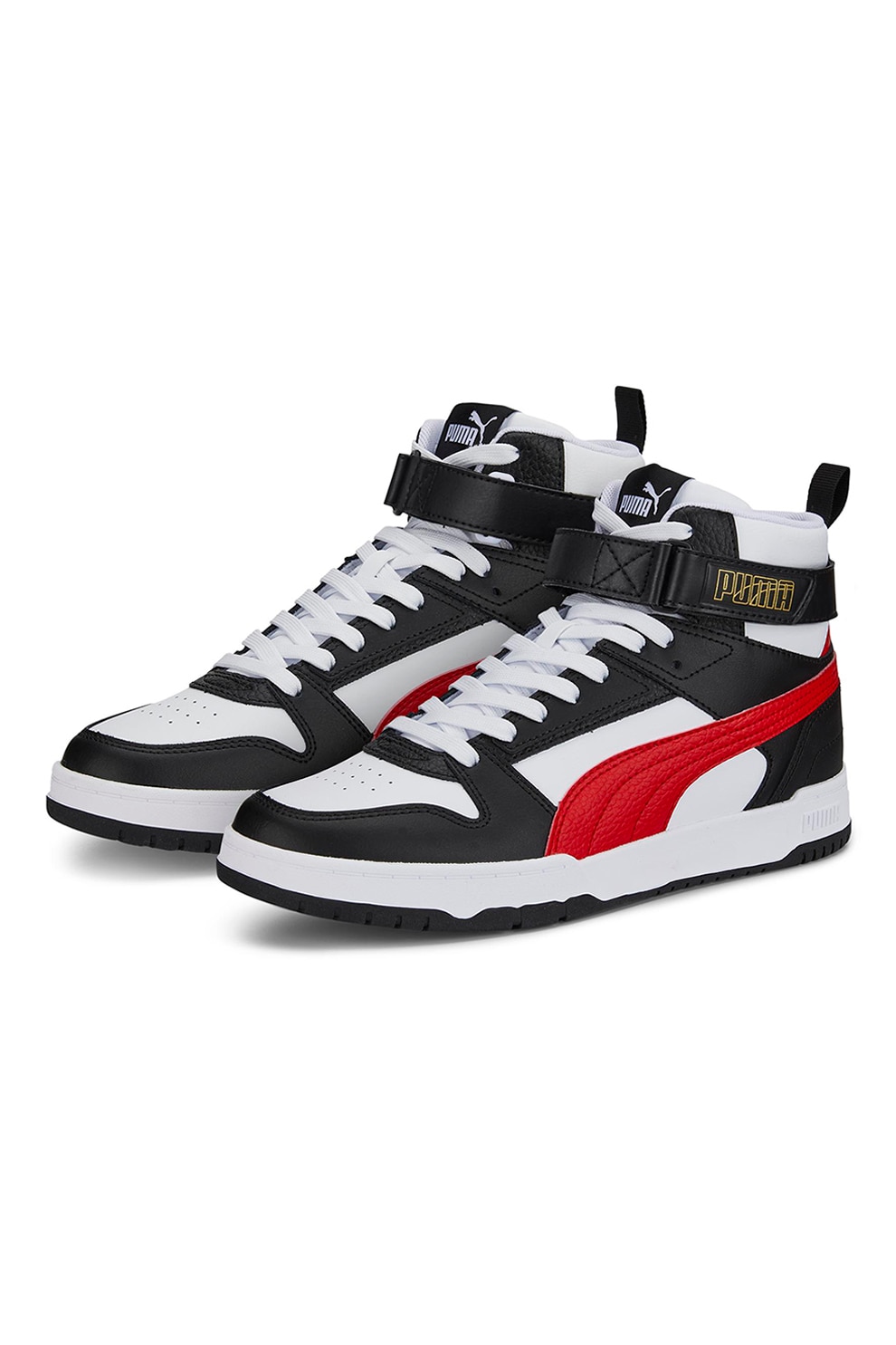 Puma, Pantofi sport high-top unisex cu insertii din piele RBD Game ...
