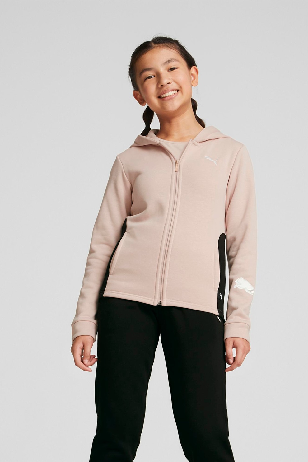 Puma, Trening cu buzunare laterale Classic, Piersica, Negru, 152 CM ...