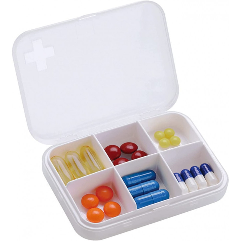 Cutie pentru medicamente Asyh, plastic, alb, 9,2 x 6,5 x 2 cm - eMAG.ro