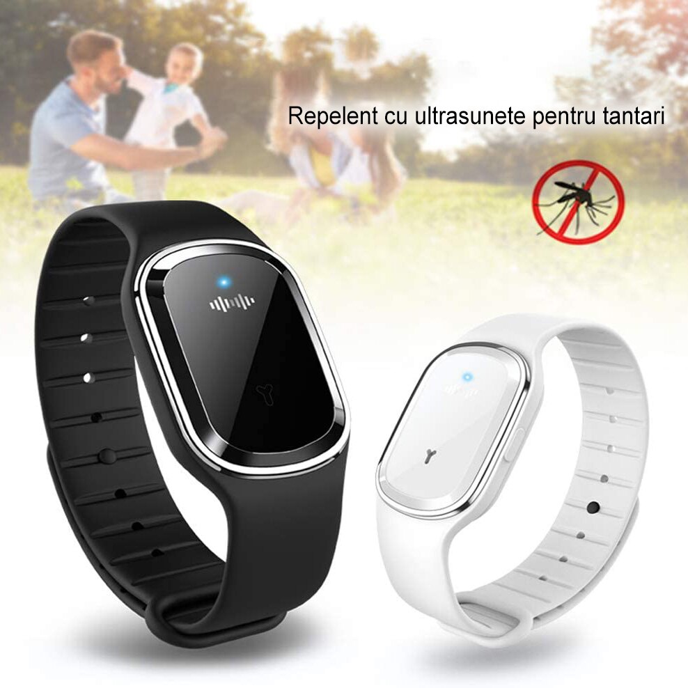 Set 2 bratari cu ultrasunete pentru tantari, Vaxiuja, Rezistente la apa ...