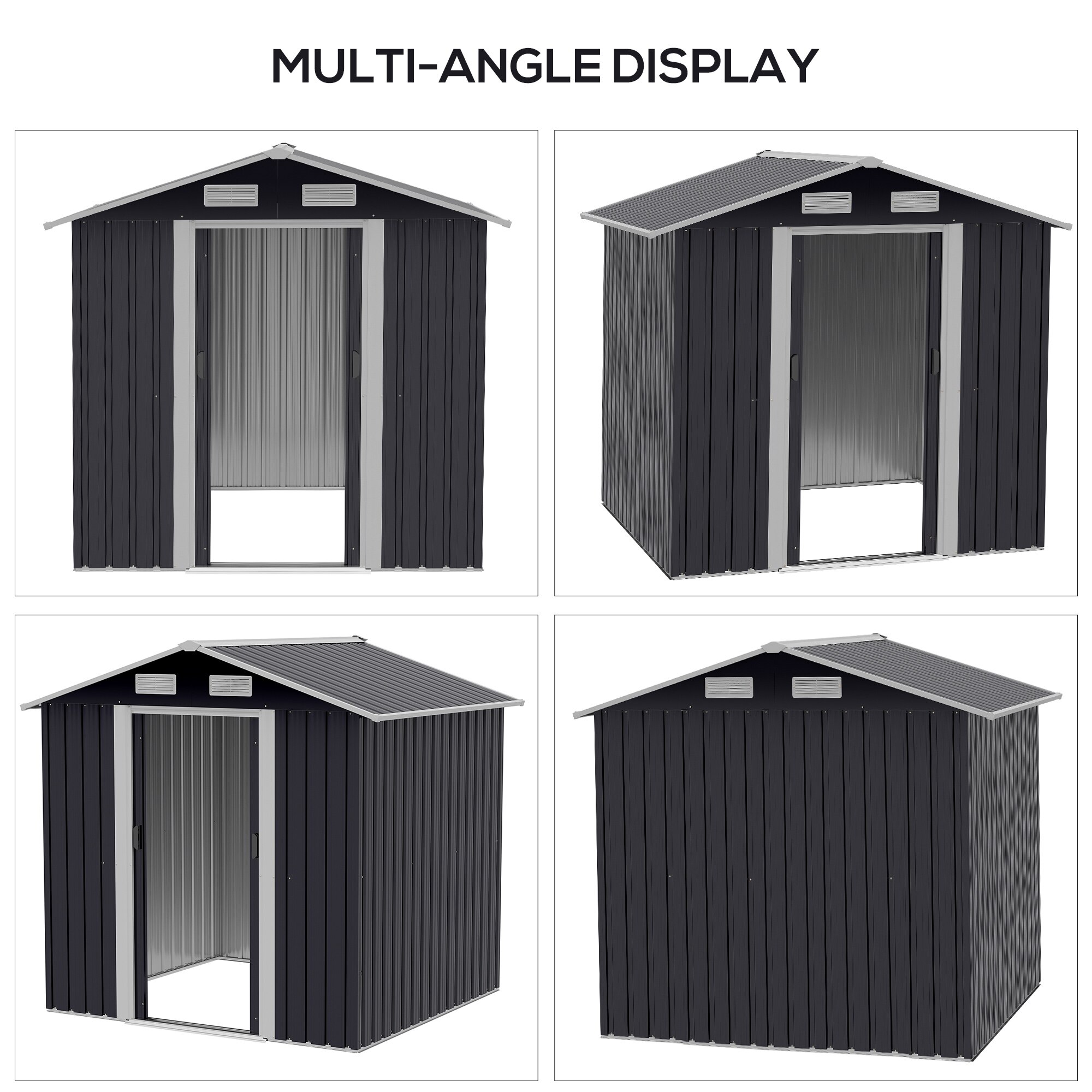 Magazie de Gradina, Outsunny, 2x1,5x1,9m din Otel Galvanizat, Usa ...