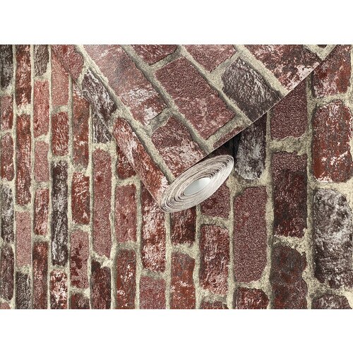 Tapet vlies model caramida rosu, Dimensiuni 10,05x0,53 m - eMAG.ro