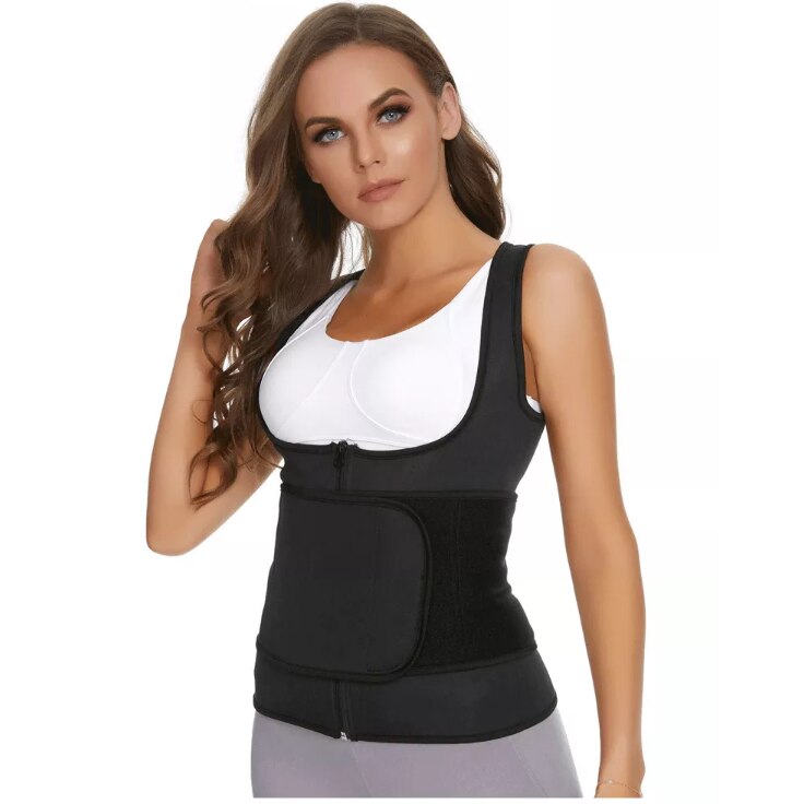 Vesta Fitness pentru slabit femei, SlimBody, Neopren, Black, Centura ...