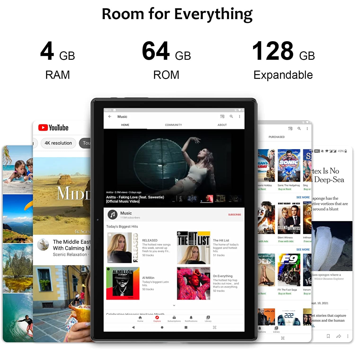 Таблет LNMBBS N10, 10", Octa-core, 64GB ROM, 4GB RAM, Android 10, 4G ...