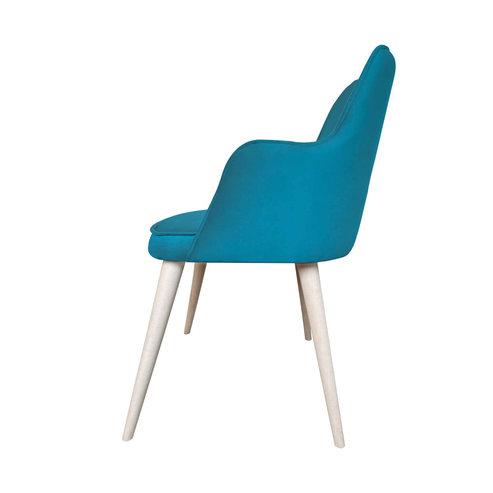 Scaun Elias din lemn, tapitat cu catifea, turcoaz, 50x50x90 cm - eMAG.ro