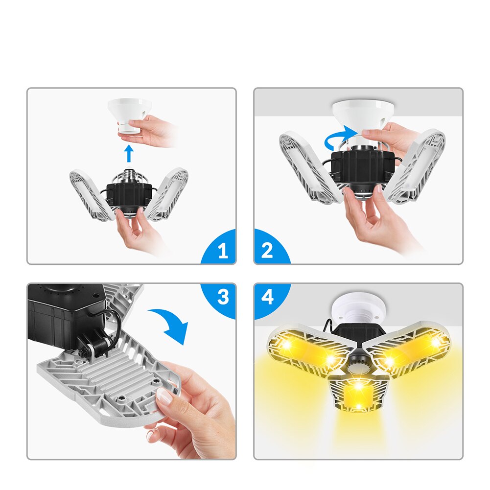 Proiector LED, 60W, 360°, pliabila, Argintiu - eMAG.ro
