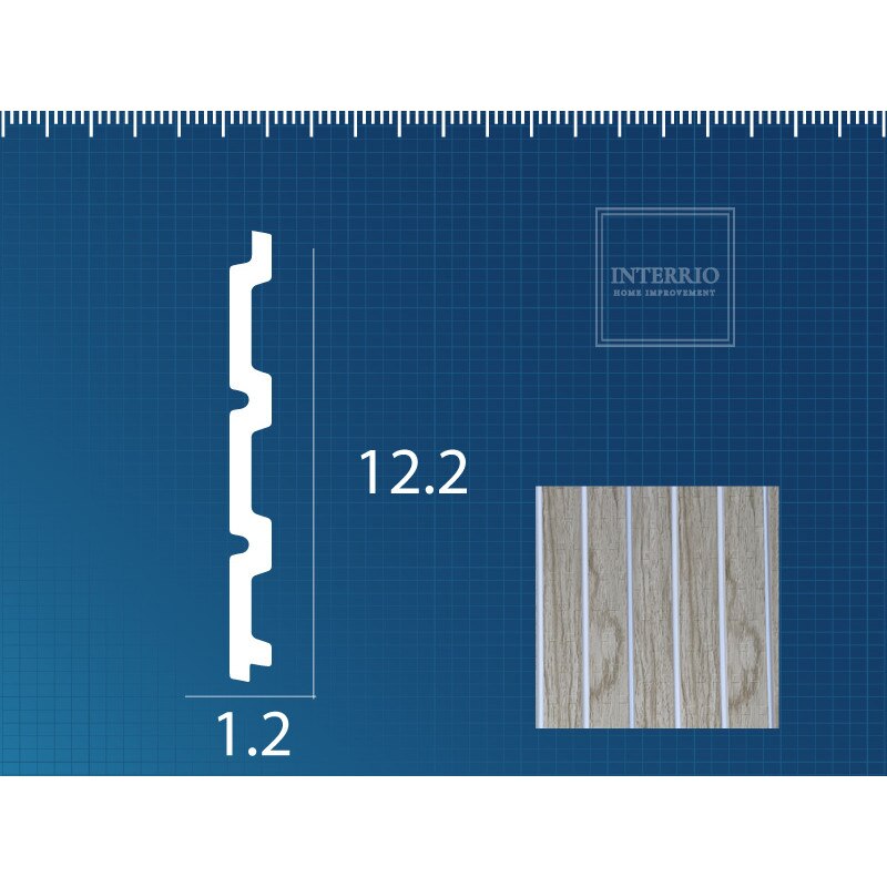Panou decorativ, riflaj din polimer rigid 12.2x1.2x240 cm, IN1159 R ...