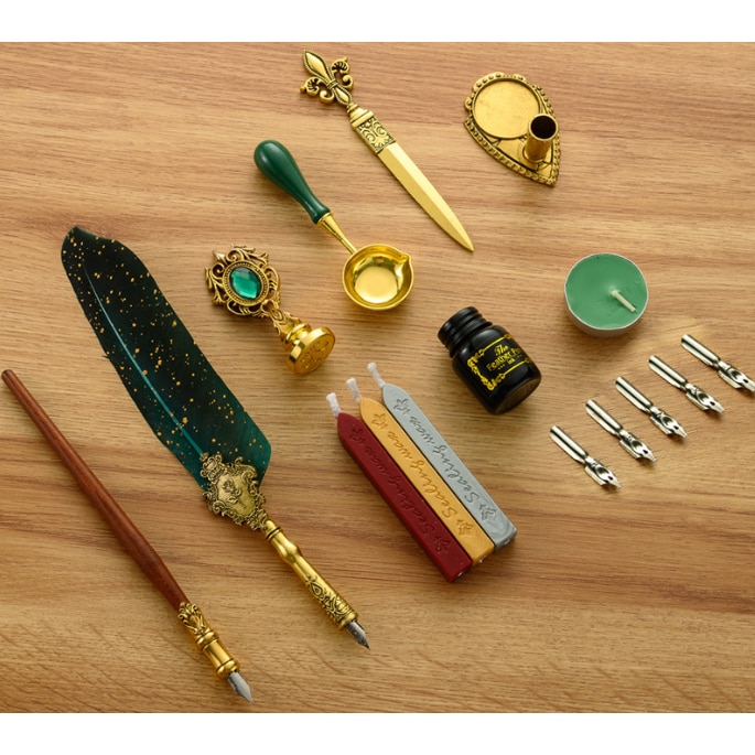 Set instrumente de scris, Metal/Pene, Ceara, Verde - eMAG.ro