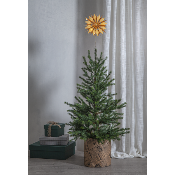 Varf de brad in forma de stea cu LED Star Trading, Din hartie, 43 cm ...