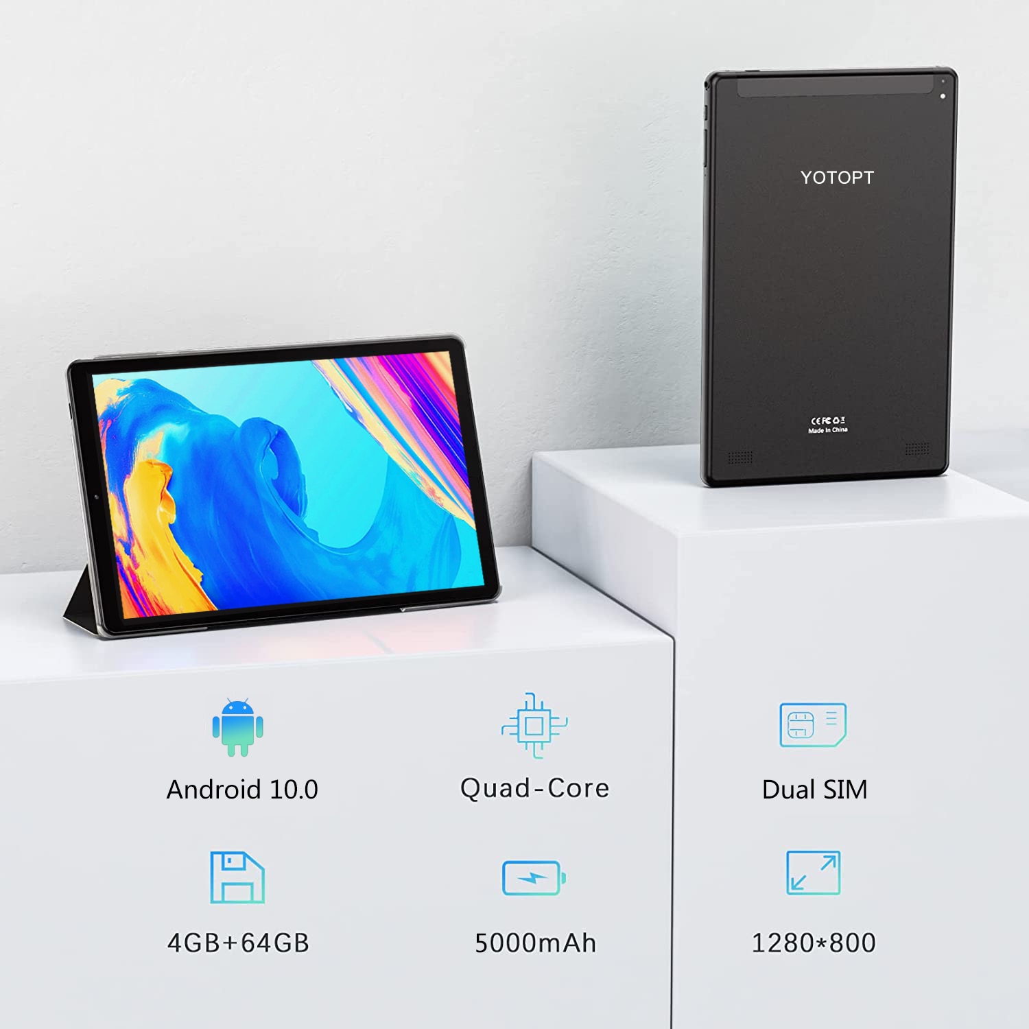 Таблет YOTOPT Y3, четириядрен, 10", 4GB RAM, 64GB, 4G, Wifi, Android 10 ...