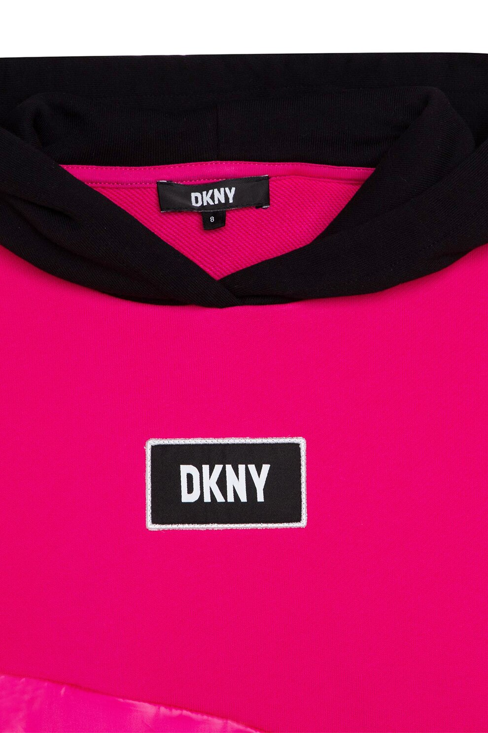 DKNY, Hanorac cu terminatie elastica, Roz aprins, Negru, 156 CM - eMAG.ro