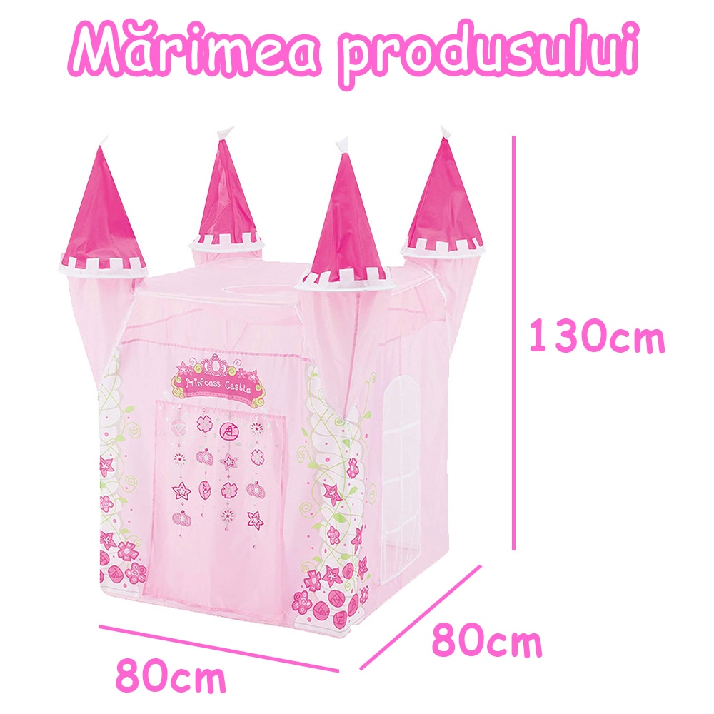 Cort de joaca pentru copii, Euotboup, 80x80x130cm, Roz - eMAG.ro