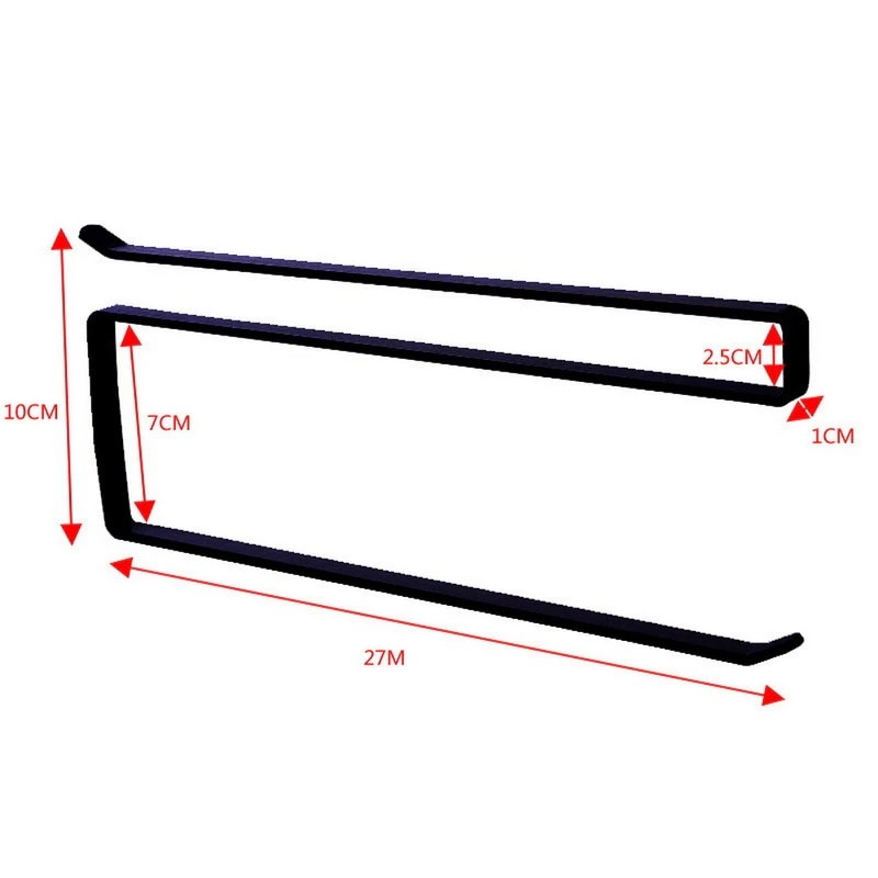 Suport rola de hartie si prosop, negru, pentru usa dulap sau etajera ...