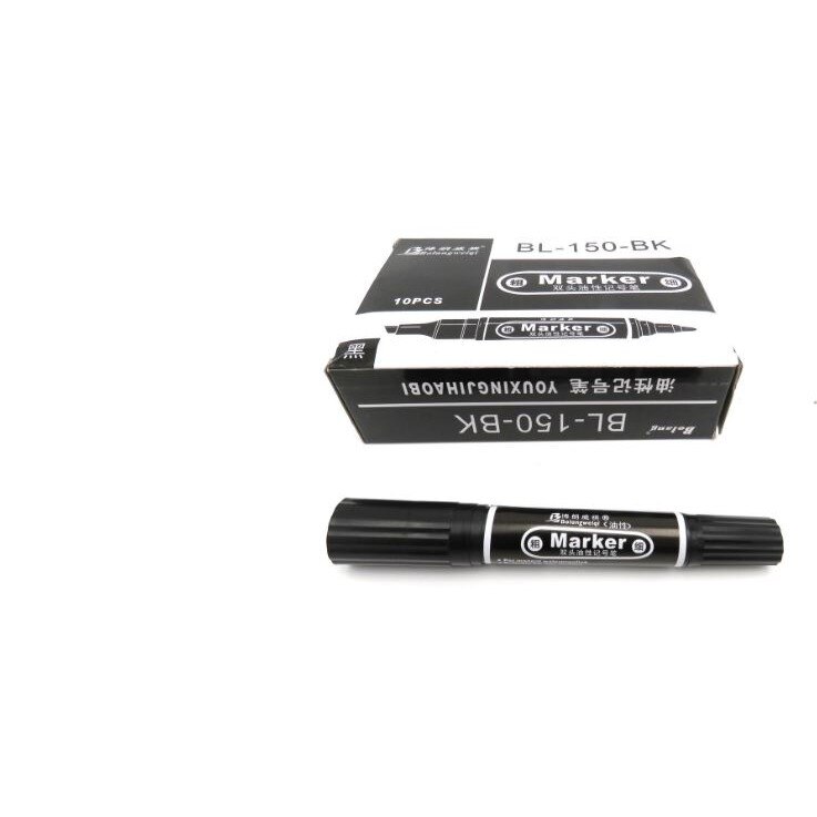 Marker permanent cu 2 capete, negru - eMAG.ro