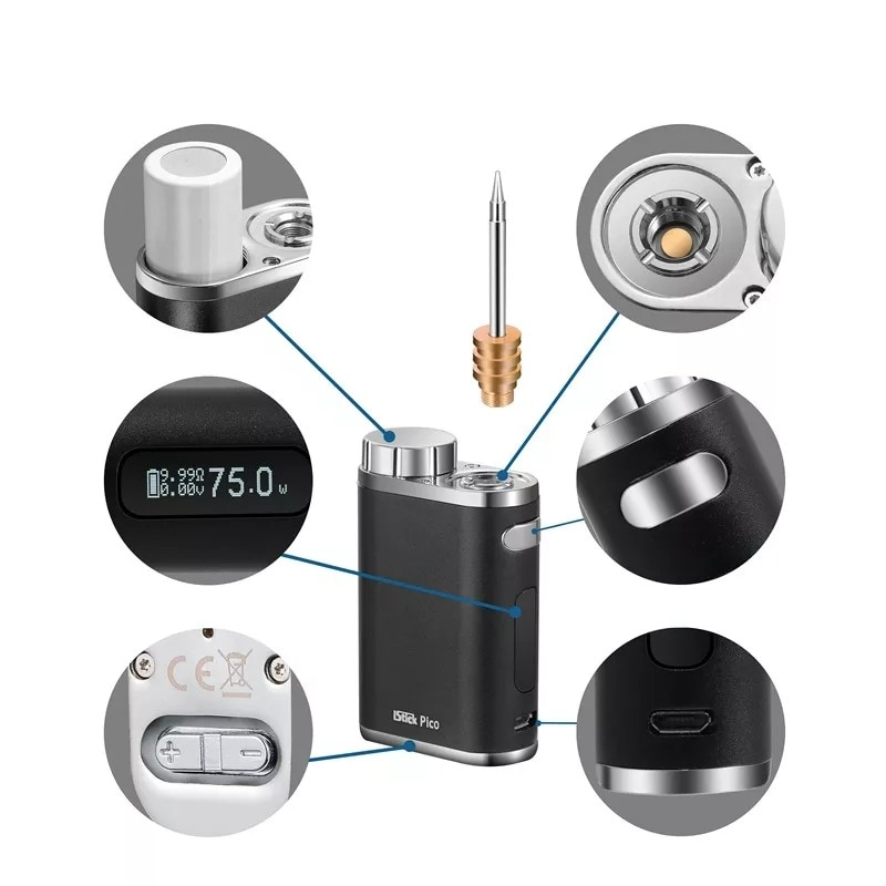 Set pistol de lipit letcon 75 W, wireless cu acumulator 2000 mAh ...