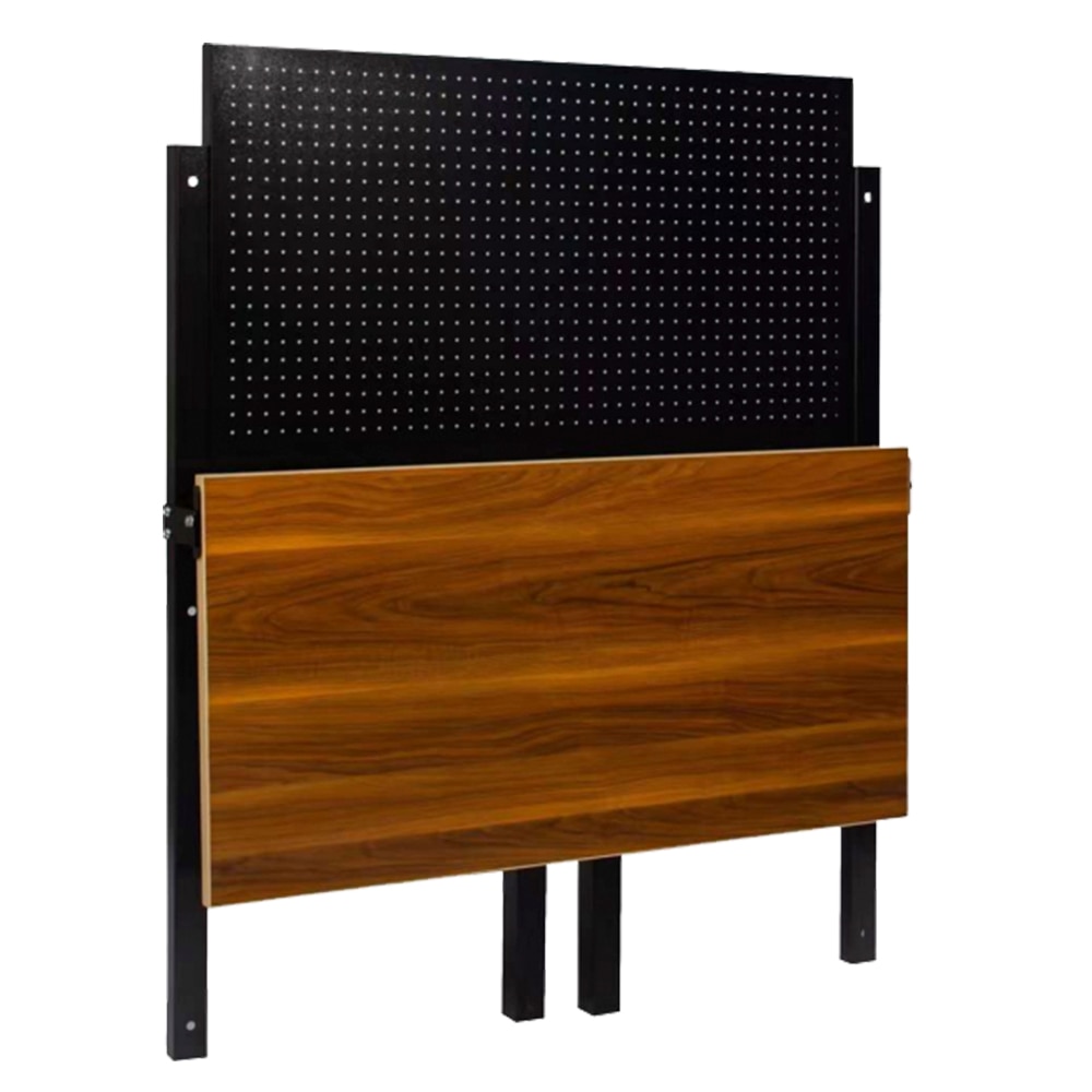 Masa de lucru fixa, pliabila, cu blat din lemn, 1.2m, negru, Marco ...