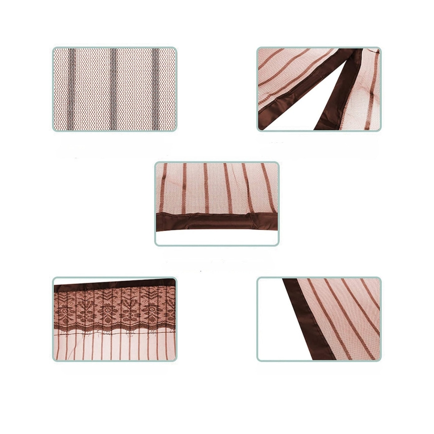 Perdea usa plasa tantari si muste, inchidere magnetica, maro 210x100 ...