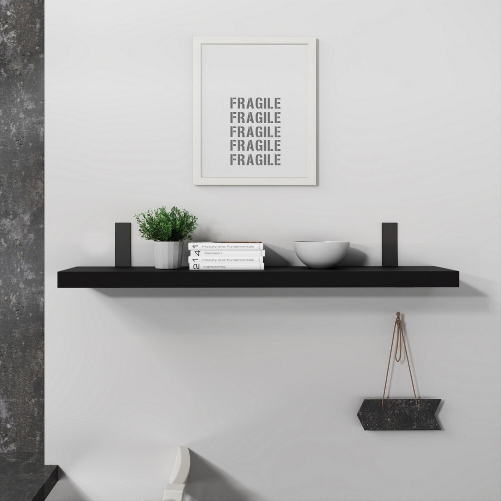 Polita, Placa laminata, 110x20x36 cm, Negru - eMAG.ro