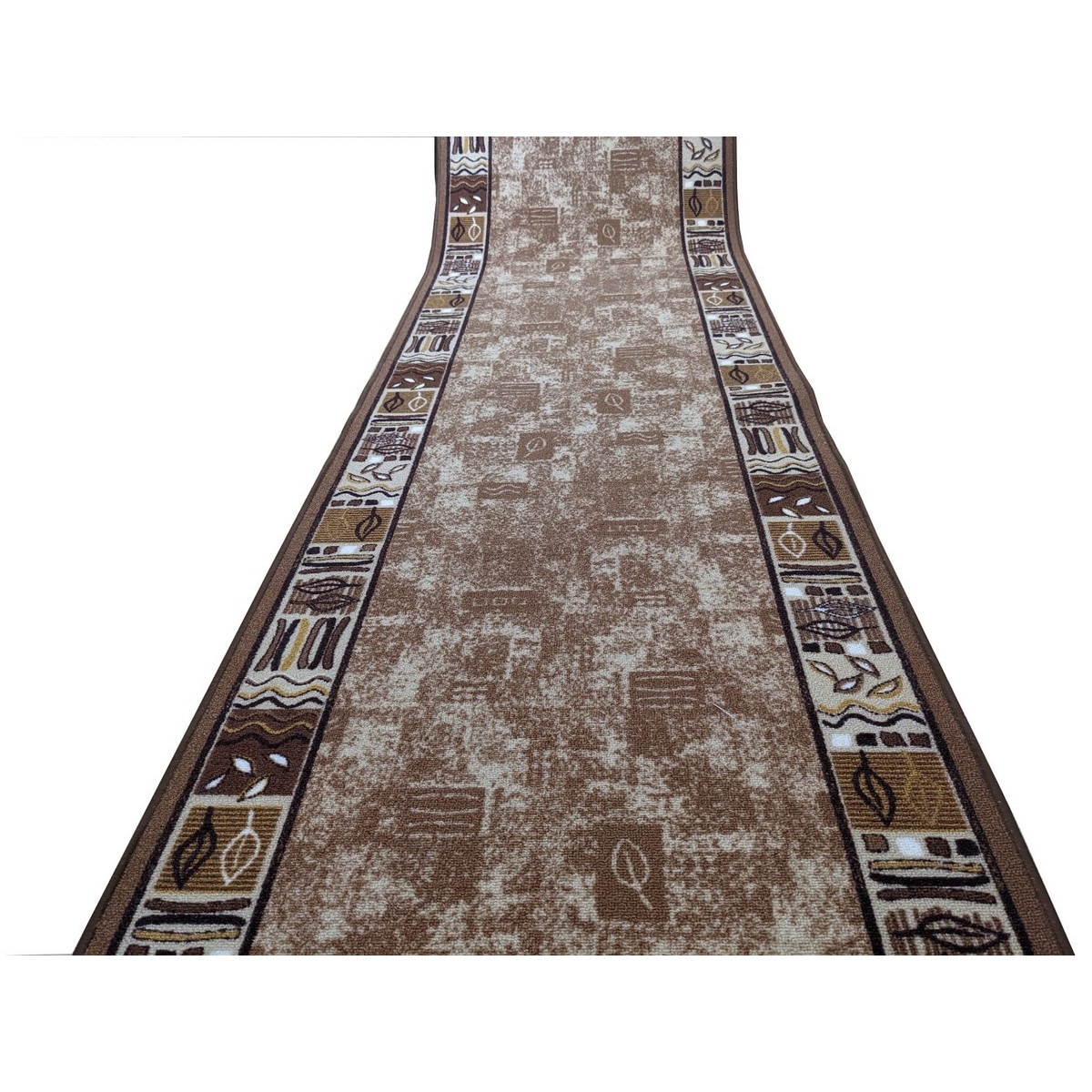 Traversa Symbol, Maro cu Bej, Suport Cauciuc, 100 x 400 cm - eMAG.ro