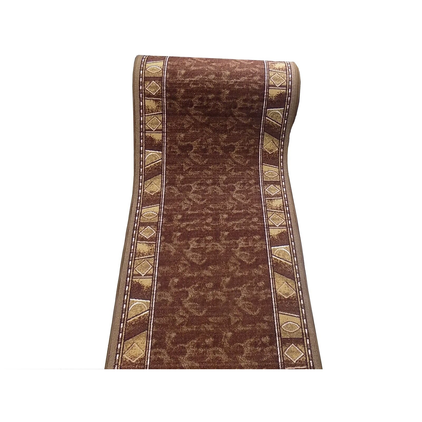 Traversa Sinir, maro cu bej, suport cauciuc, 80 x 250 cm - eMAG.ro