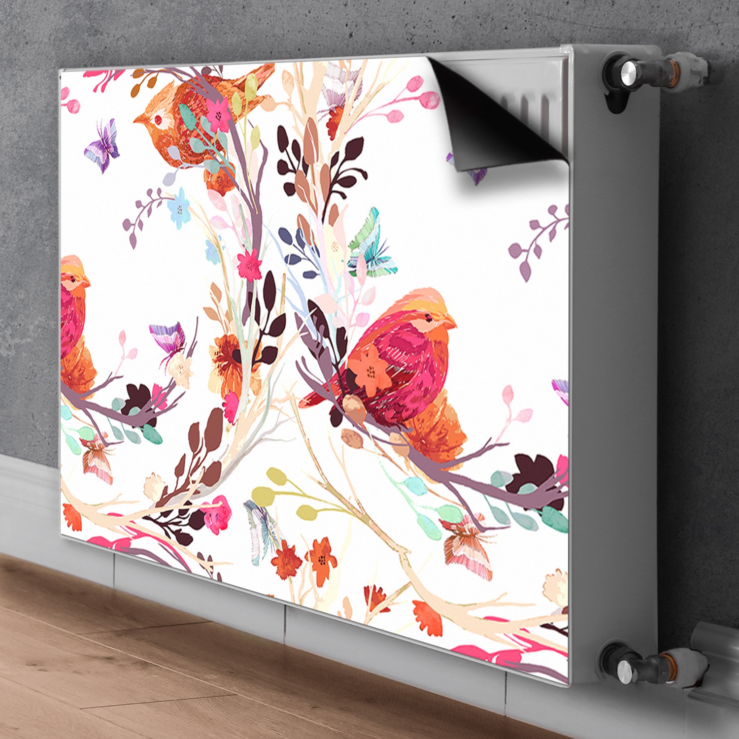 Magnet decorativ, Dreptunghi, Pasari Pe Rama, Roz, 100 cm x 60 cm ...