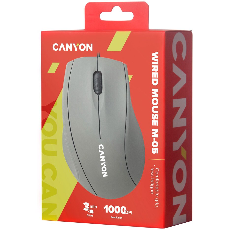 Mouse Canyon M-05, 1000dpi, Gri - eMAG.ro