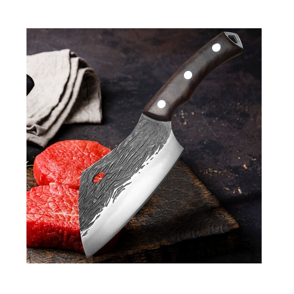 Set profesional Bucatar GP, Cutit & Satar, Full Tang, otel carbon, huse ...