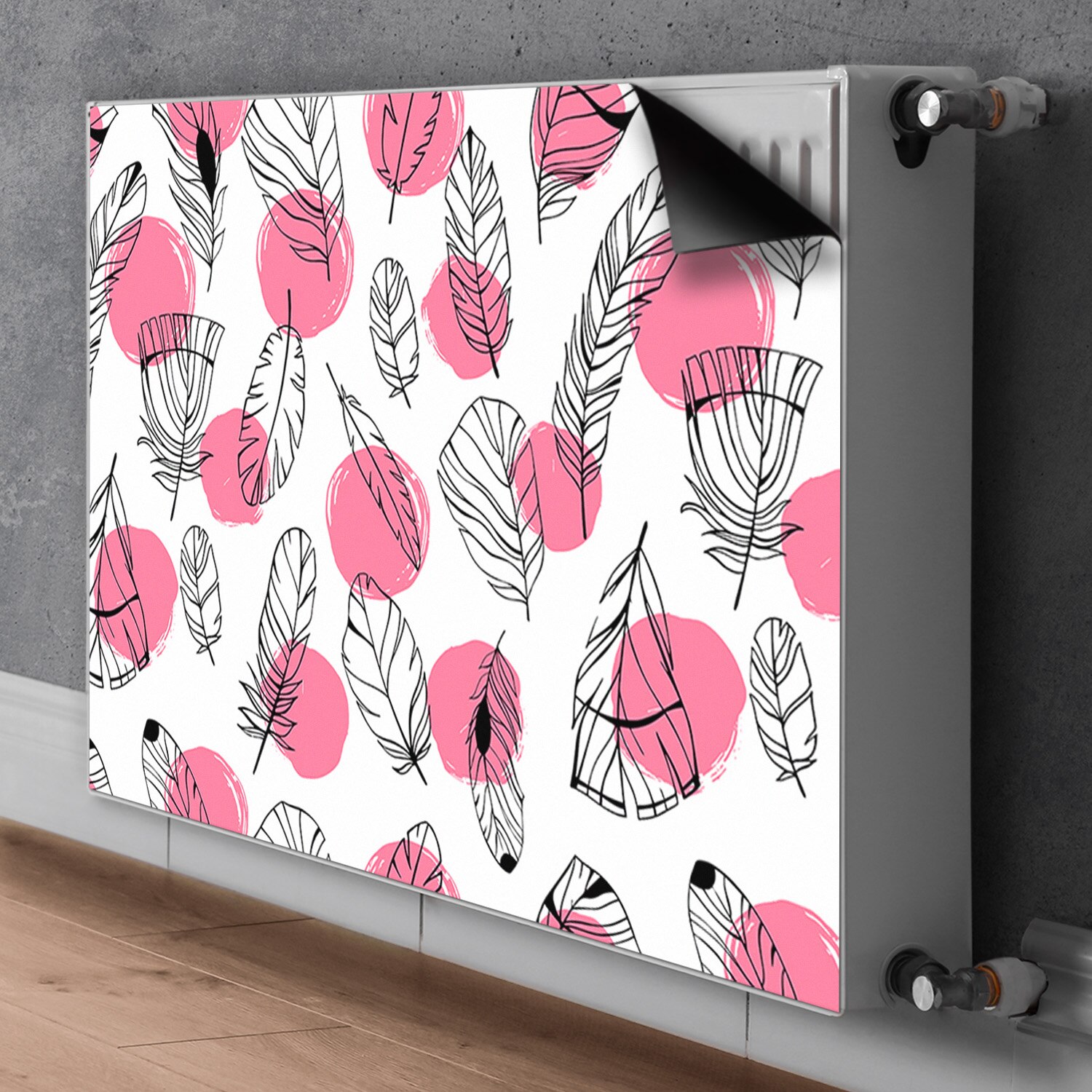 Magnet decorativ, Dreptunghi, Pene Si Puncte, Roz, 100 cm x 60 cm ...