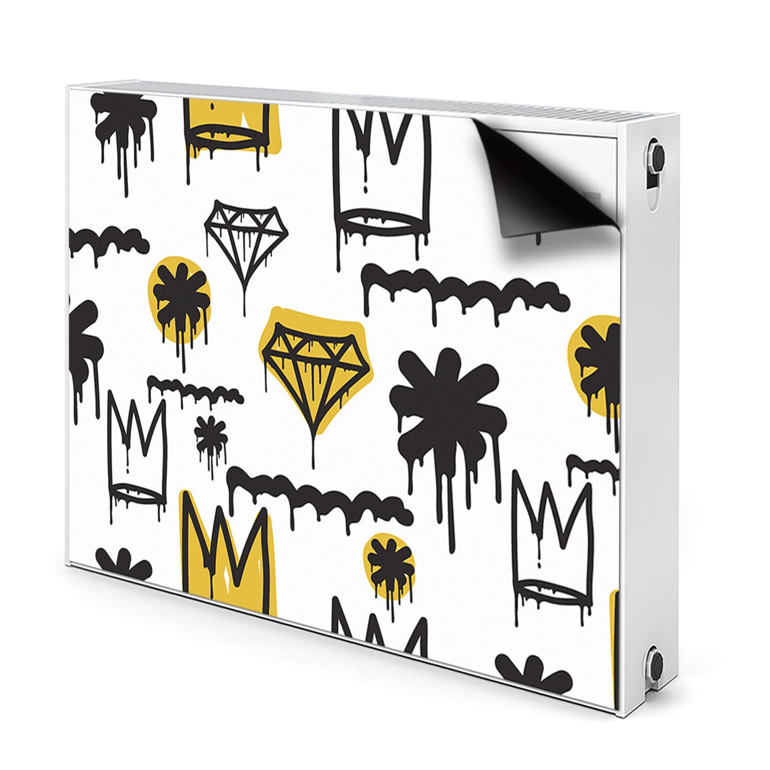 Magnet decorativ, Dreptunghi, Coroana Graffiti, Gri, 100 cm x 60 cm ...