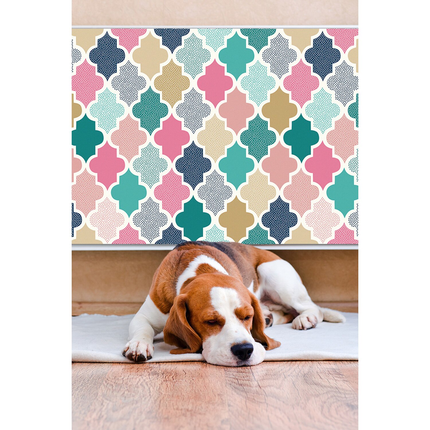 Magnet decorativ, Dreptunghi, Model Colorat, Albastru, 80 cm x 60 cm ...