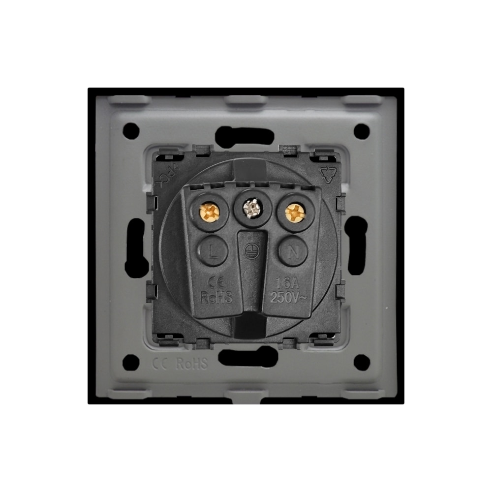 Priza Simpla LUXION cu Rama din Sticla, Negru - eMAG.ro