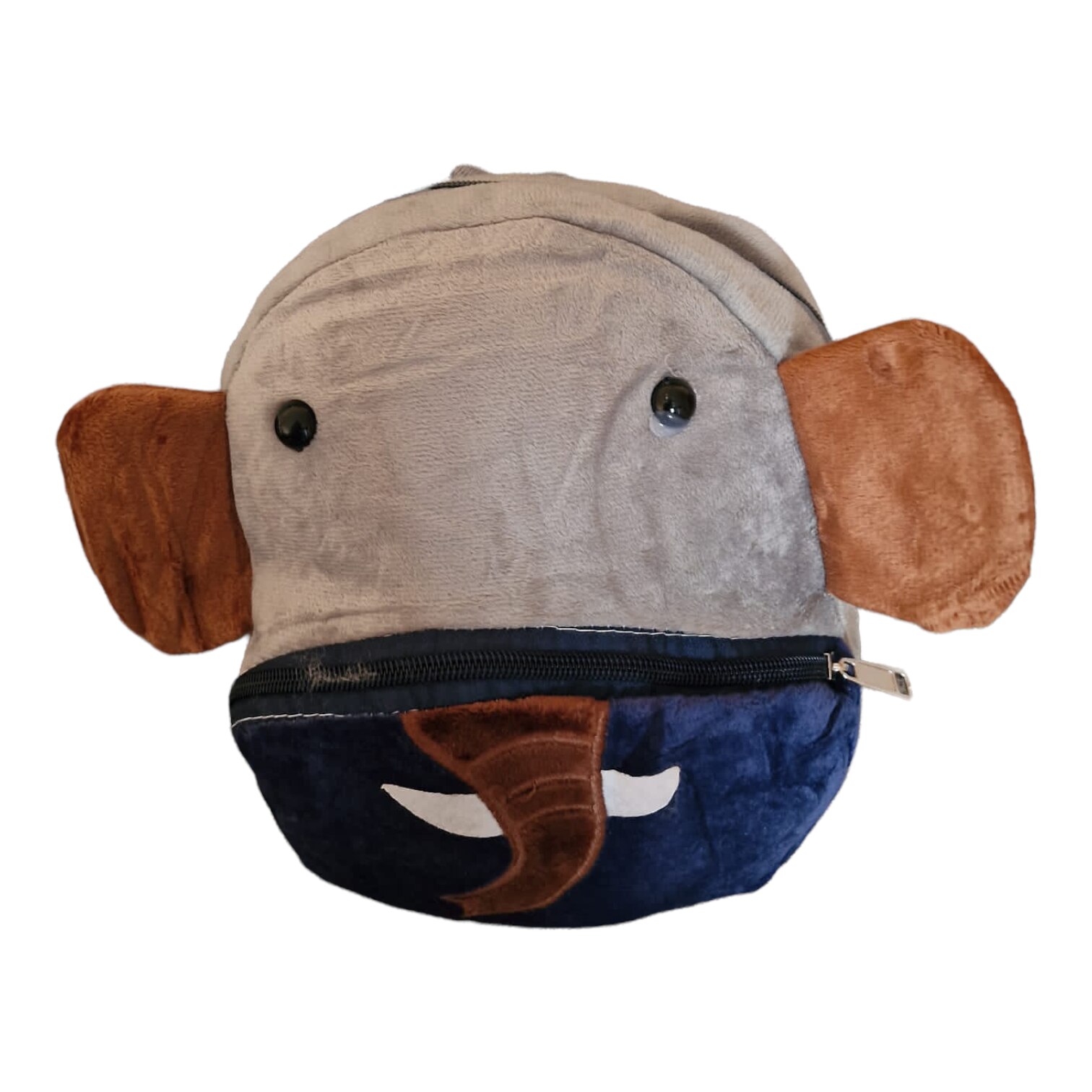 Ghiozdan animale, din plus, pentru gradinita - Elefant, gri cu ...