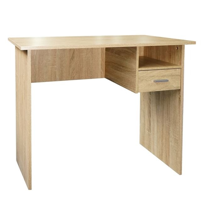 Birou cu sertar si raft din lemn, dimensiuni 90x45x70 cm - eMAG.ro