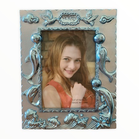 Rama foto, 1 poza, model delfini, bleu, 18x14 cm - eMAG.ro