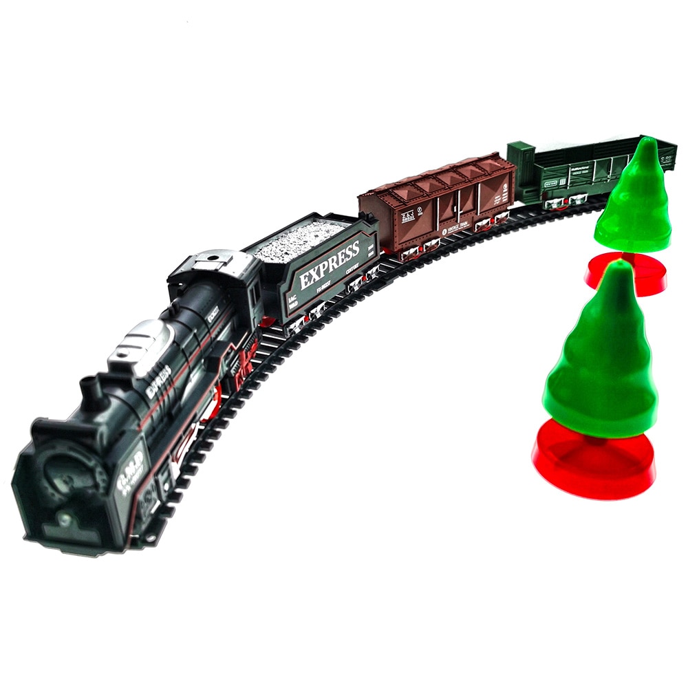 Trenulet electric cu 4 vagoane, locomotiva si 3 m sina - eMAG.ro