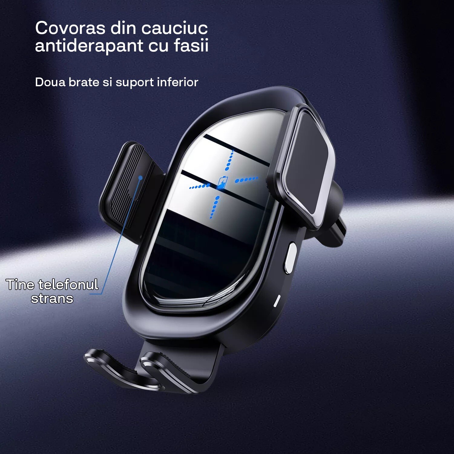 Suport incarcator wireless, auto, Qyntech®, mirror glass, automat ...