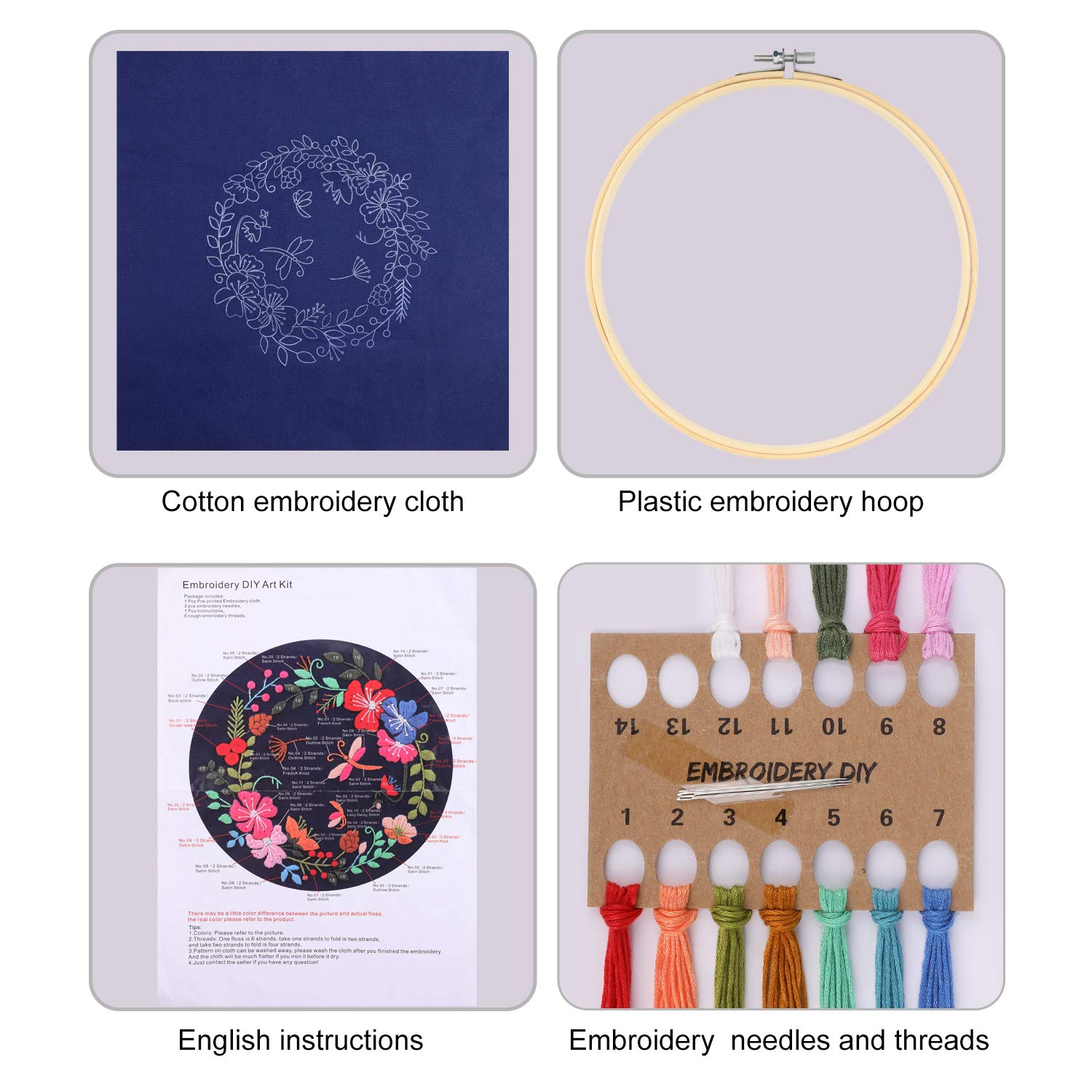 Комплект за бродиране WALALLA, 20 см, Многоцветен - eMAG.bg