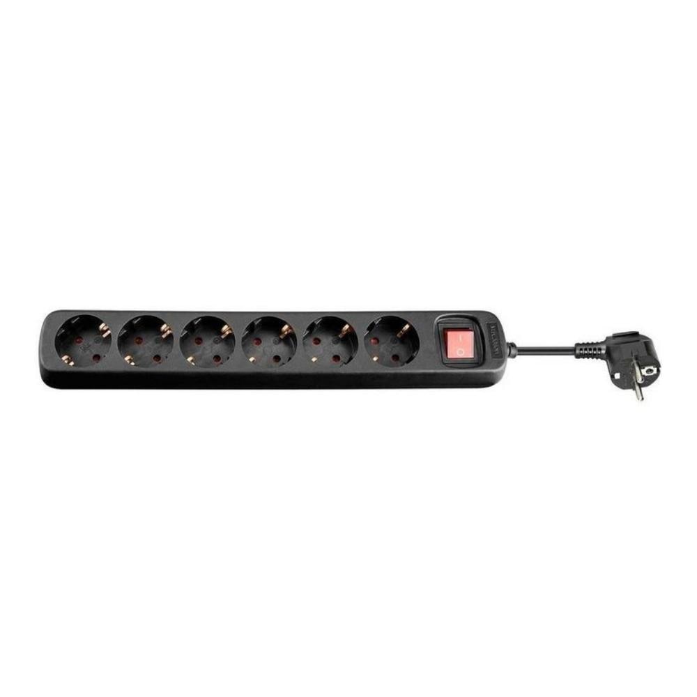 Prelungitor MicroConnnect, 6 prize, 3 metri, Cu Intrerupator, Negru ...