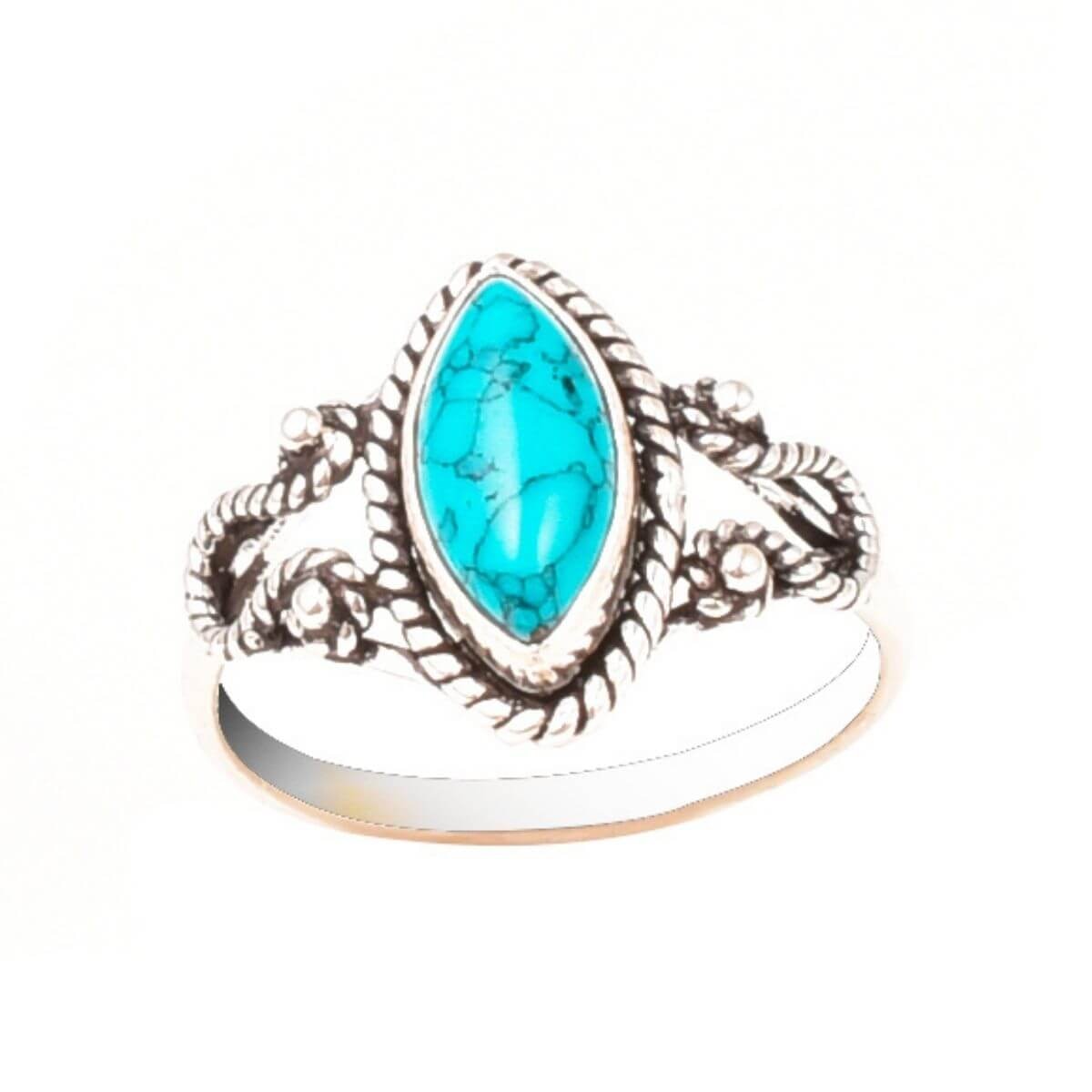 Inel argint handmade cu turcoaz marchiz - eMAG.ro