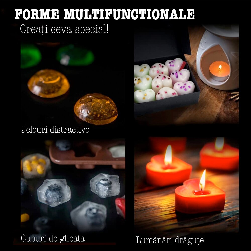 Set 5 forme silicon pentru ciocolata, Quasar & Co.®, 150 matrite ...